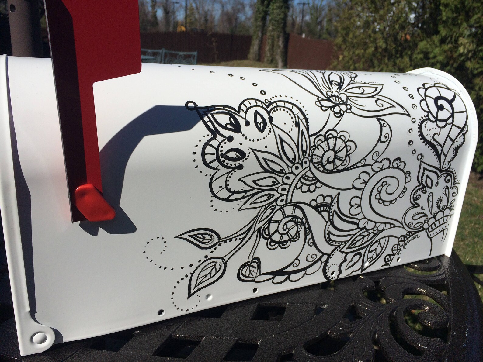 Hand Painted Custom Mailbox Whimsical Design Butterflies - Etsy