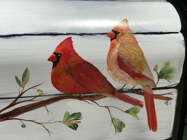 Cardinal Painted Mailbox Custom Painted Mailboxes Rustic | Etsy