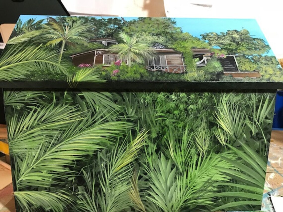 Hand Painted Mailbox Tropical Painted Mailbox Mailbox With | Etsy