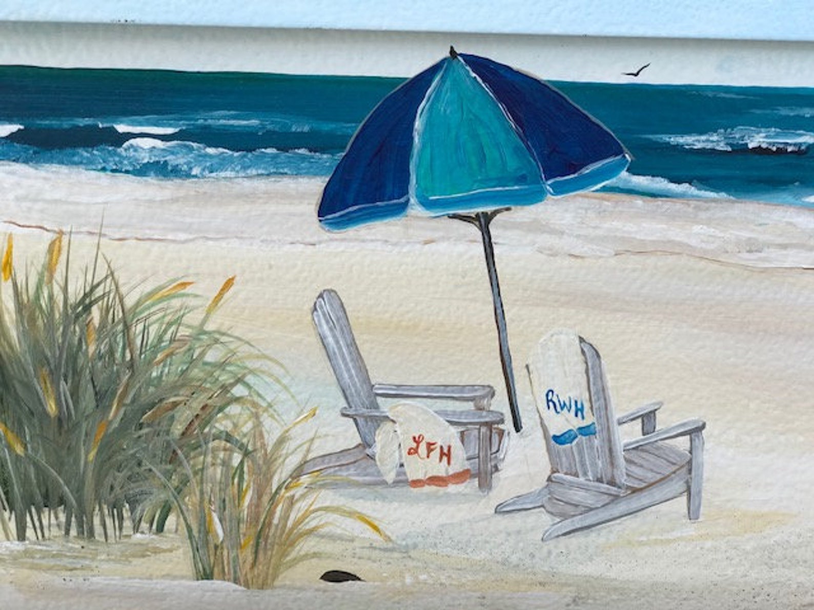 Painted Wall Mount Mailbox, Personalized Beach Mailbox, Custom ...