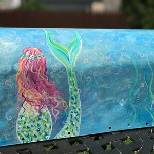 Mermaid Mailbox, Hand Painted Custom Mailbox, Mermaid Lovers Mailbox ...
