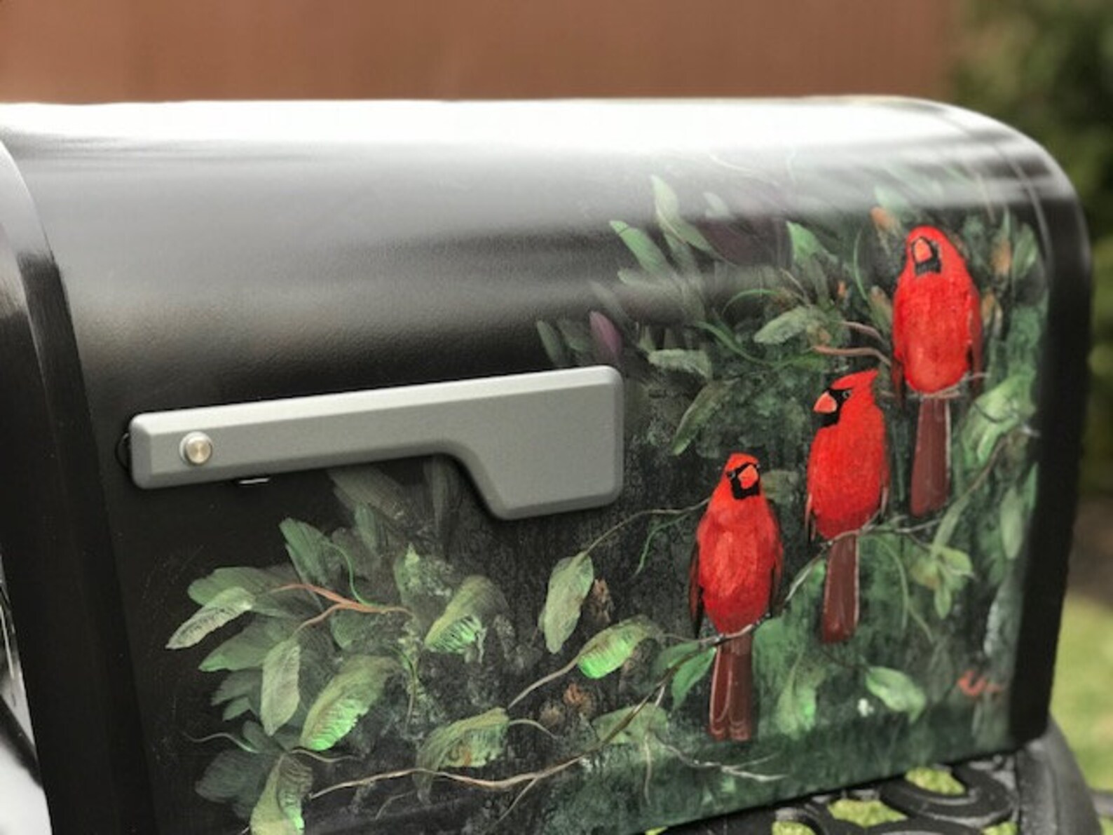 Extra Large Locking Custom Painted Rural Mailbox Cardinal - Etsy