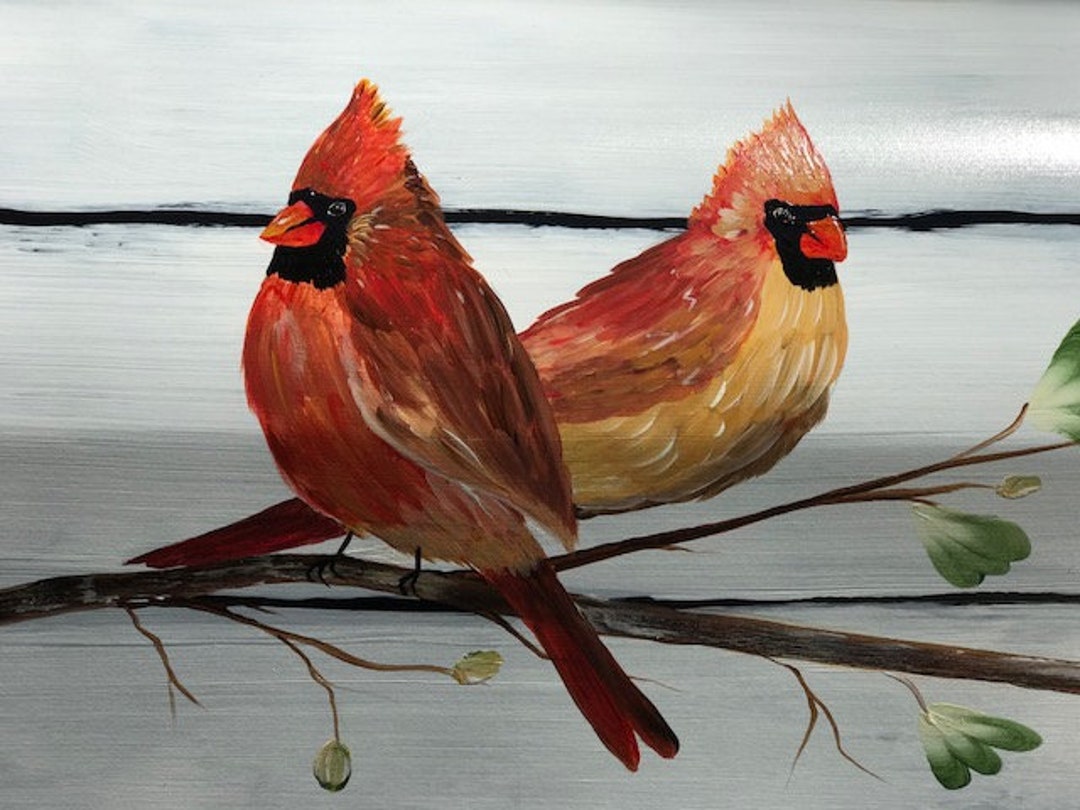 Cardinal Painted Mailbox, Custom Painted Mailboxes, Rustic Cardinal ...