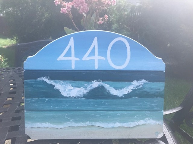 Painted Address Sign Beach Decor Painted Welcome Sign - Etsy