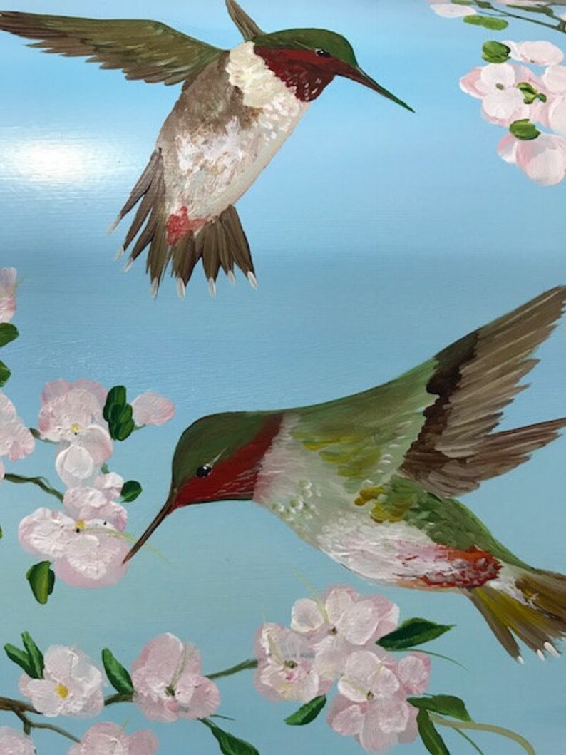 Hummingbird Mailbox Painted Hummingbirds With Cherry - Etsy