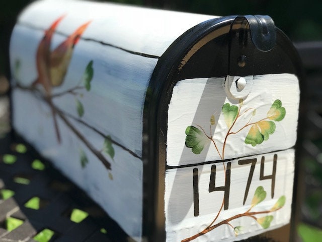 Cardinal Painted Mailbox Custom Painted Mailboxes Rustic | Etsy