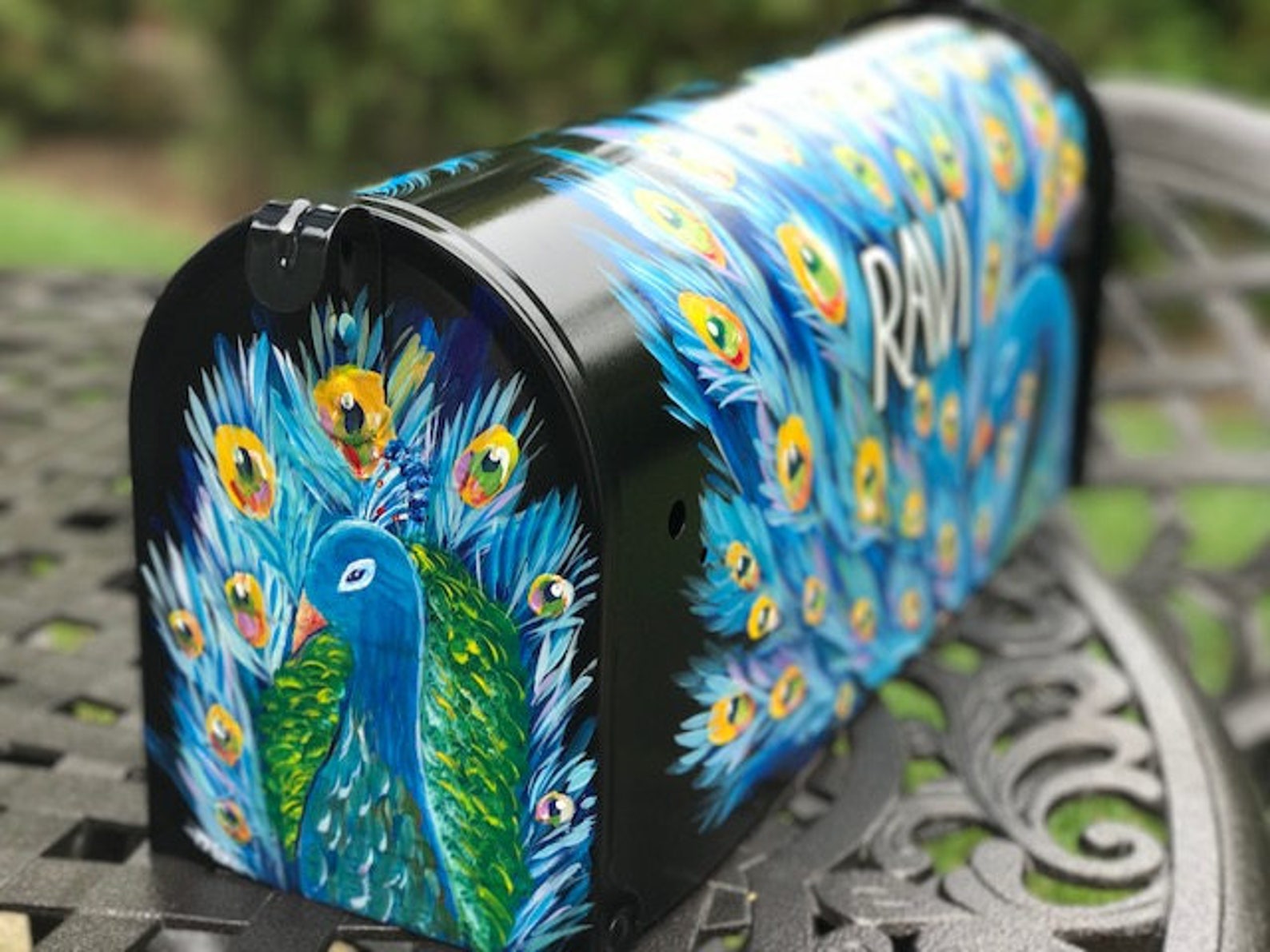 Custom Painted Mailboxes Exotic Bird Art Peacock Painting | Etsy