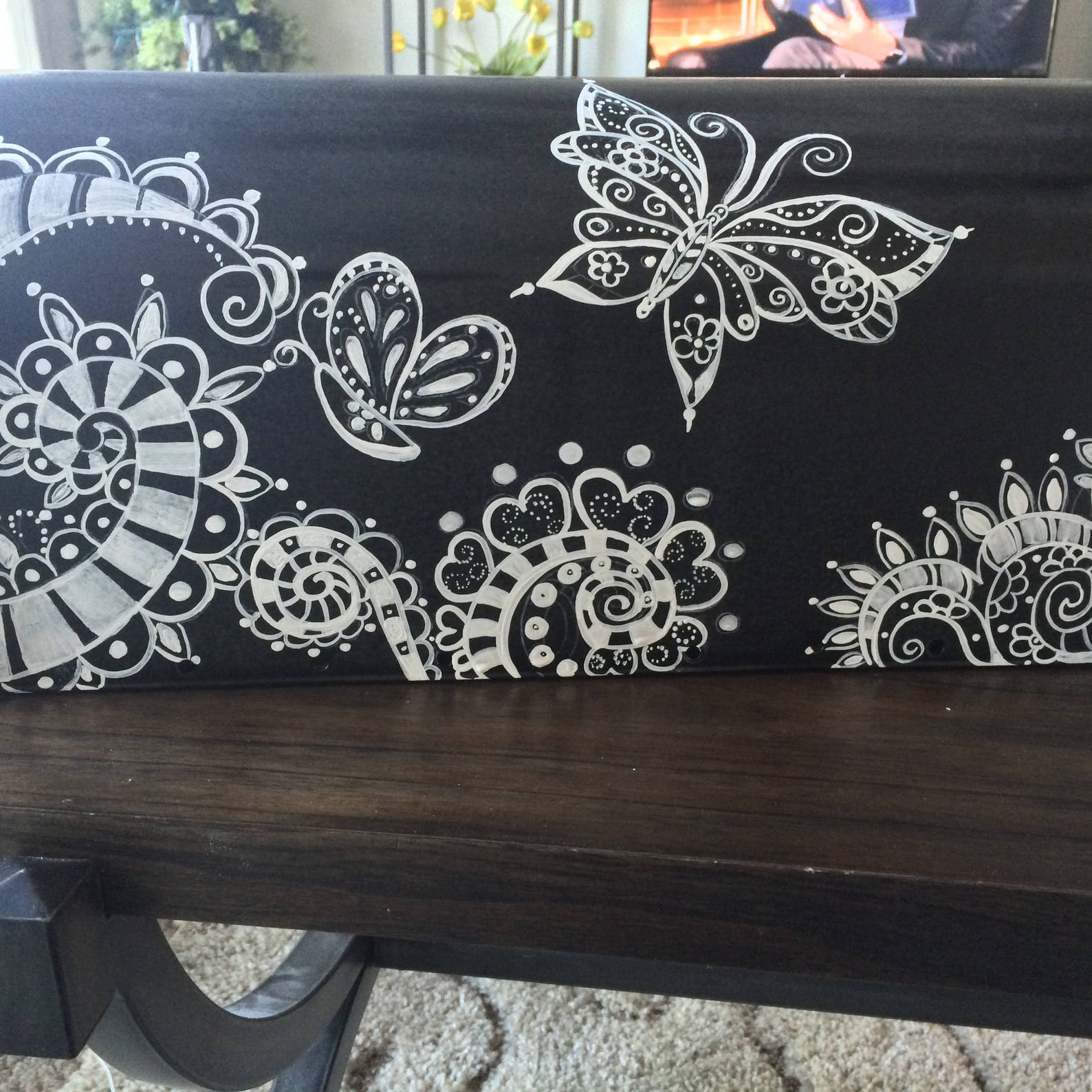 Hand Painted Mailbox Custom Black and White Painted | Etsy