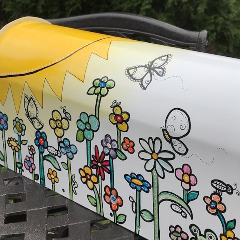 Colorful Mailbox, Whimsical Mailboxes, Bold Garden Art, Painted ...