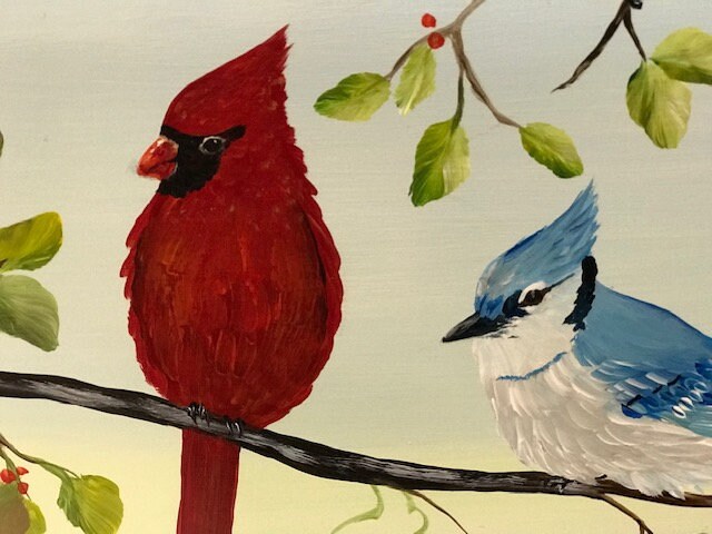 Birds on A Mailbox Cardinal Blue Jay Cedar Wax Wing - Etsy