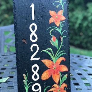 Painted Slate Address Plaque, Custom Personalized Address Sign Painted ...