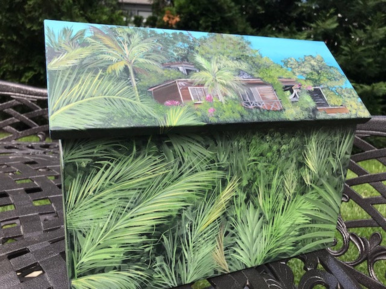 Hand Painted Mailbox Tropical Painted Mailbox Mailbox With | Etsy
