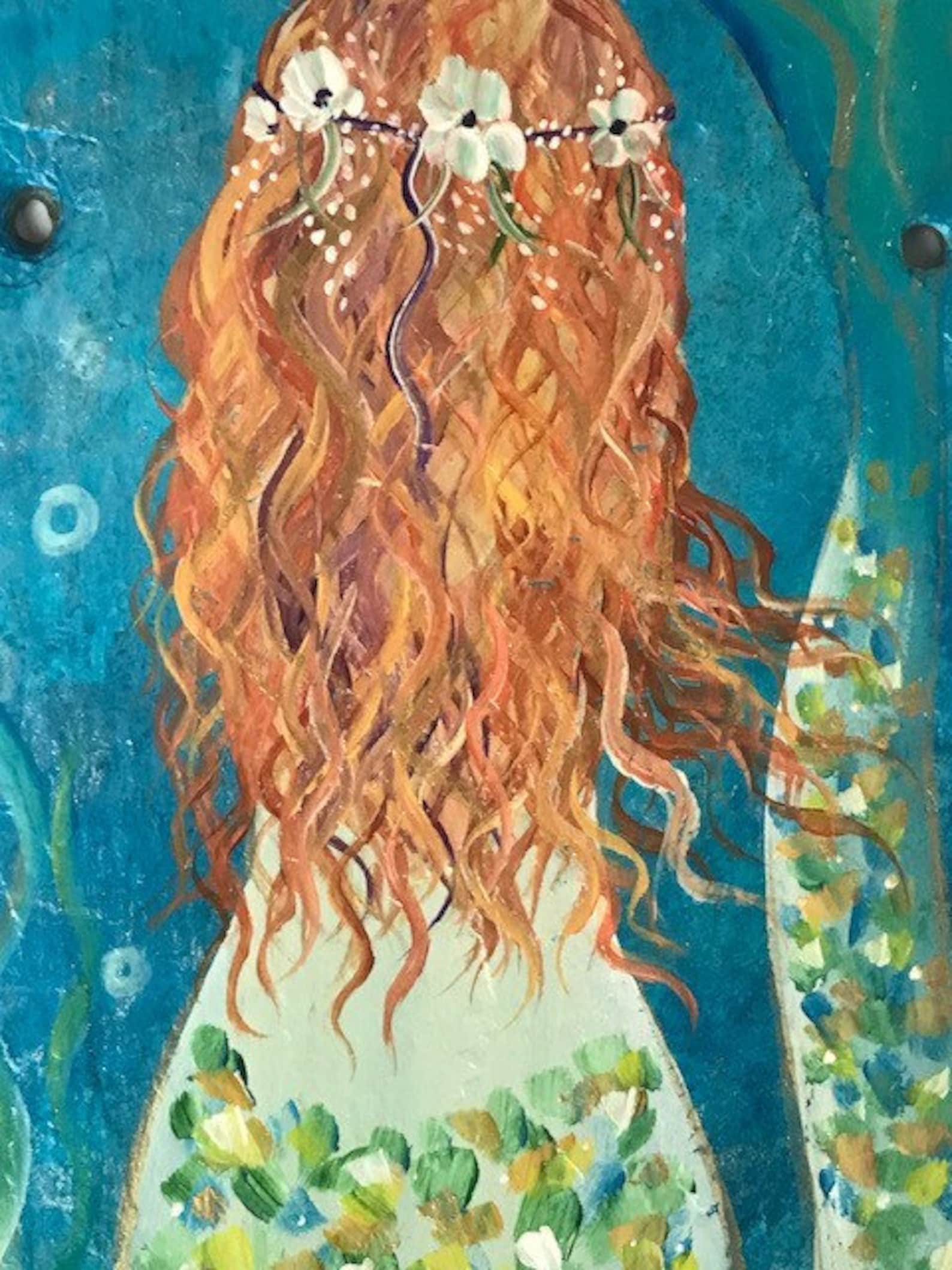 Hand-painted Mermaid Welcome Slate, Personalized Outdoor Art - Etsy