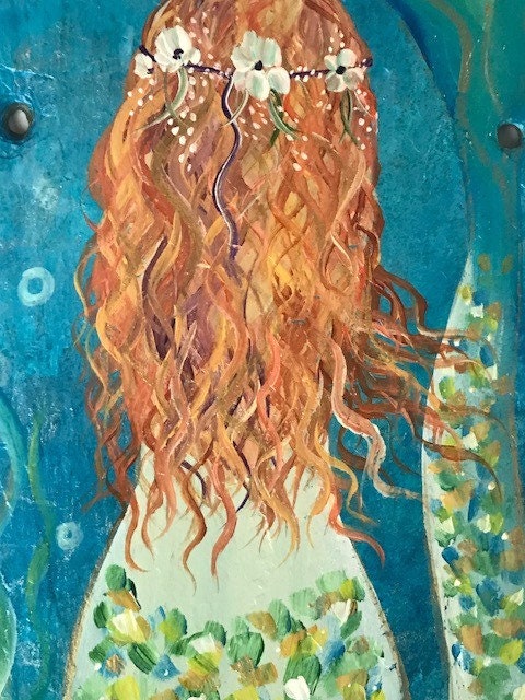 Mermaid Welcome Slate Hand Painted Original Mermaid Painting - Etsy