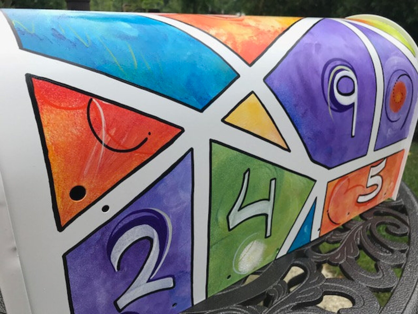 Custom Painted Rural Mailbox Abstract Painted Mailbox Mosaic | Etsy