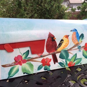 Hand Painted Mailbox, Birds on A Mailbox, Cardinals, Blue Birds, Custom Painted Mailboxes ...