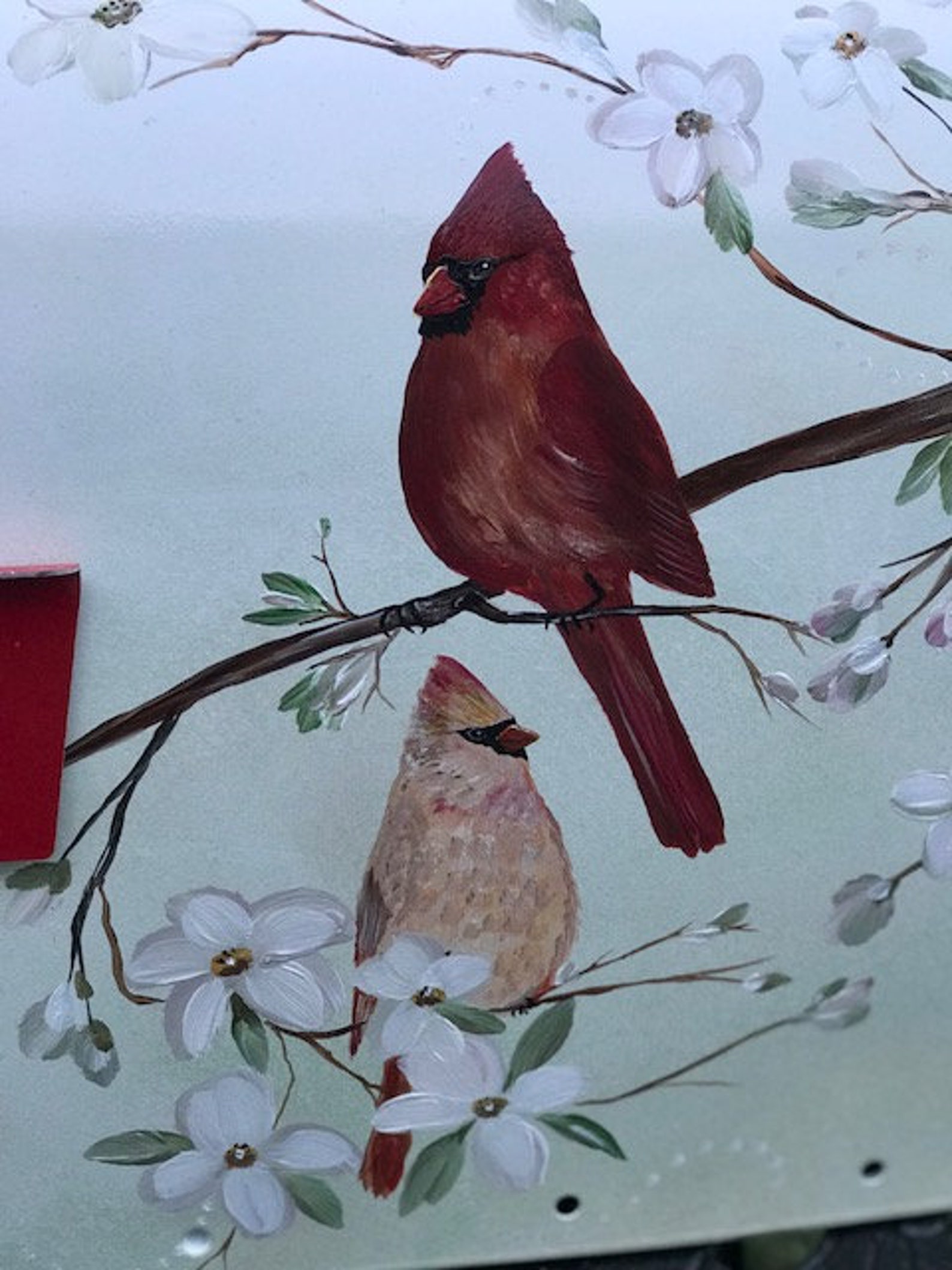 Hand-painted Cardinals and Dogwood Mailbox, Bird Lover Gift, Custom ...