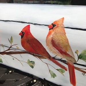 Cardinal Painted Mailbox, Custom Painted Mailboxes, Rustic Cardinal ...