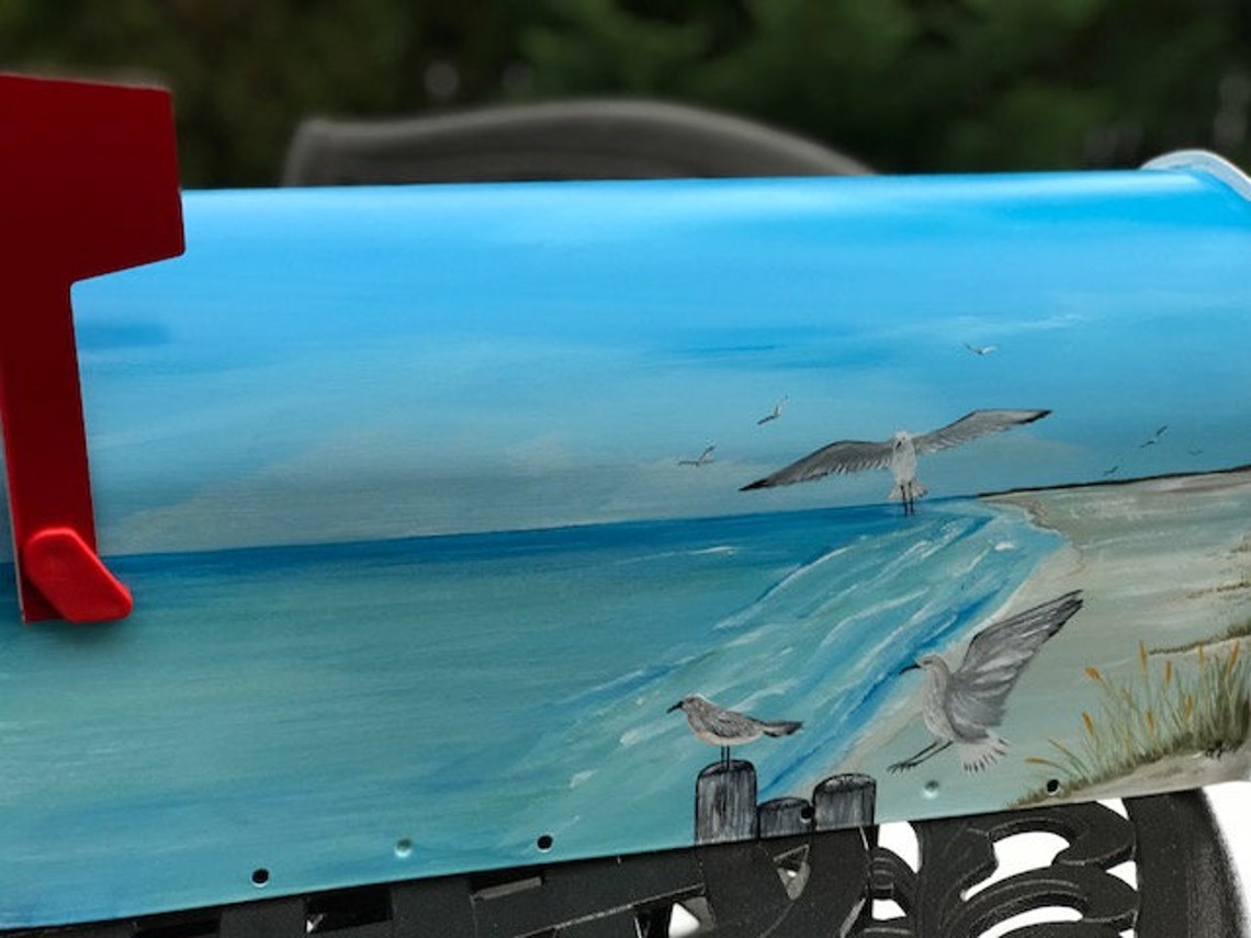 Beach Mailbox Tropical Beach Mailbox Coastal Decor Beach | Etsy