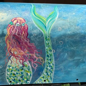 Mermaid Mailbox, Hand Painted Custom Mailbox, Mermaid Lovers Mailbox ...