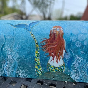 Mermaid Mailbox, Hand Painted Custom Mailbox, Mermaid Lovers Mailbox ...