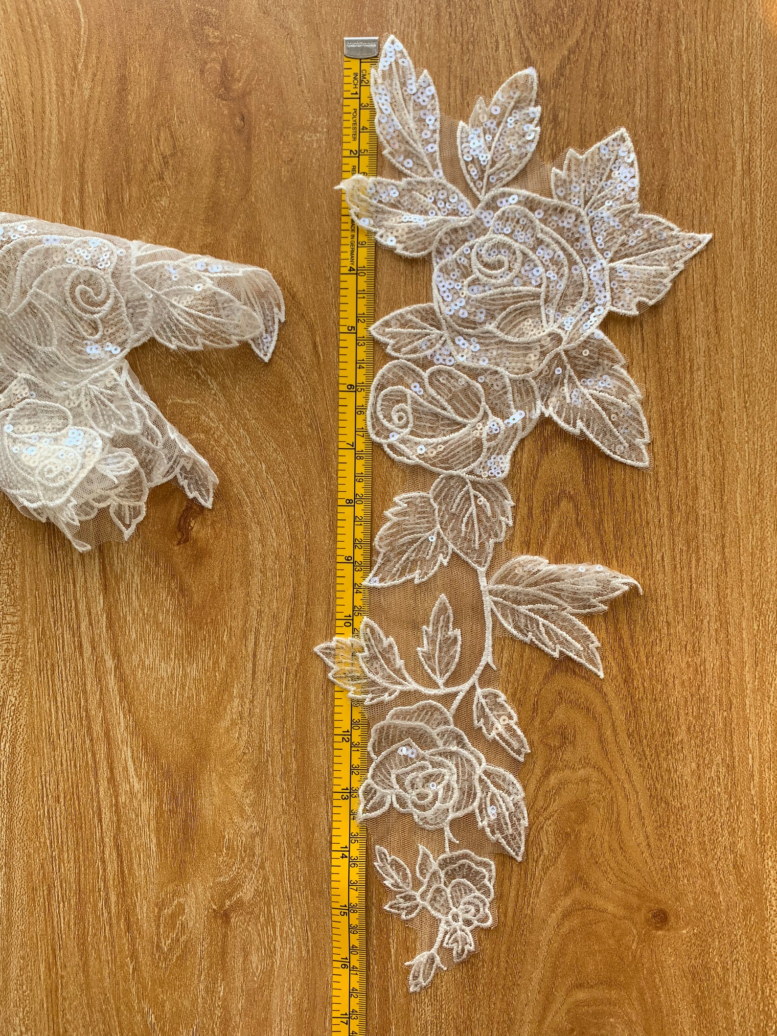 Full Clear Sequins Light Ivory Embroidery Paired Floral | Etsy