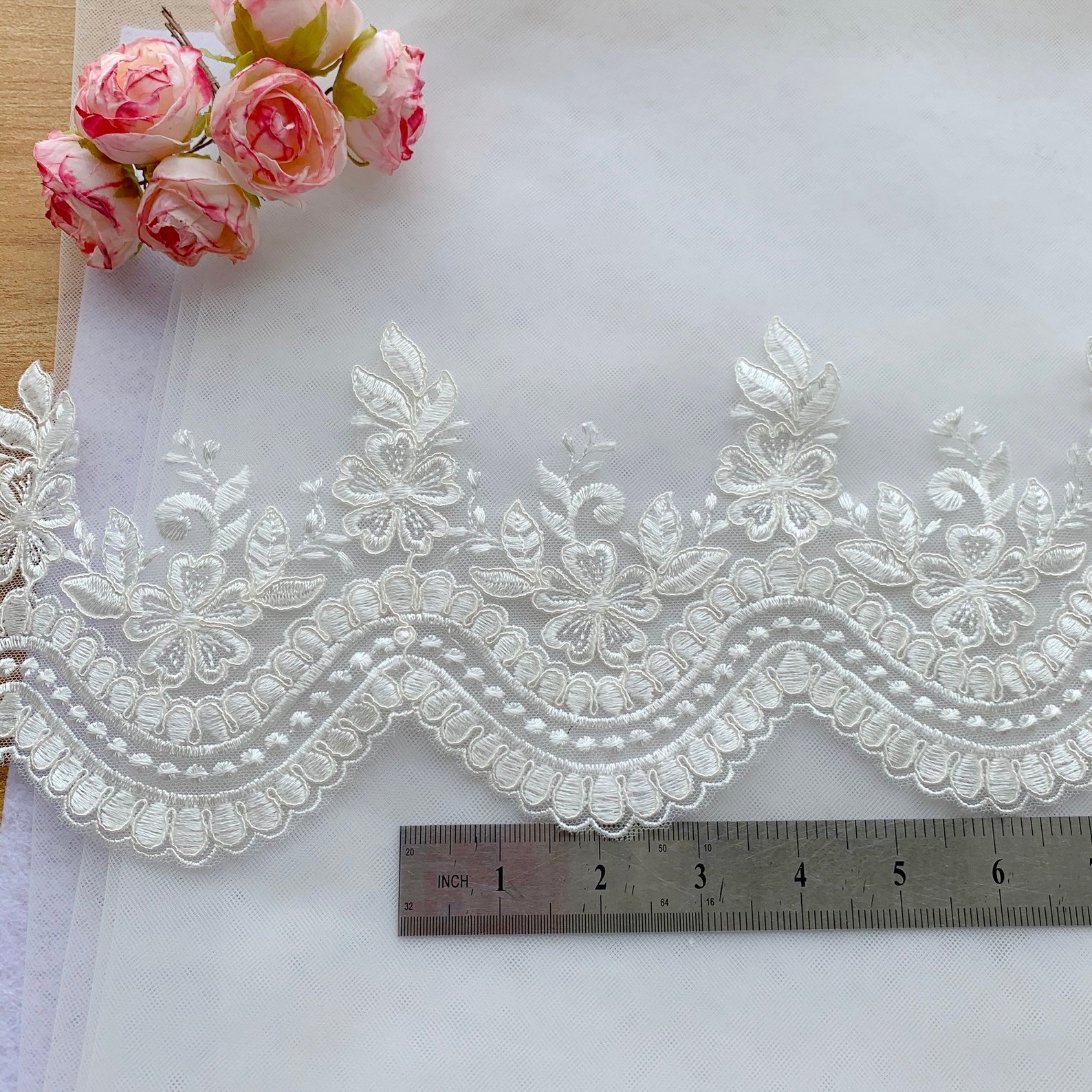 Sell by Yard Alencon Lace Trim Ivory Bridal Lace Trim - Etsy