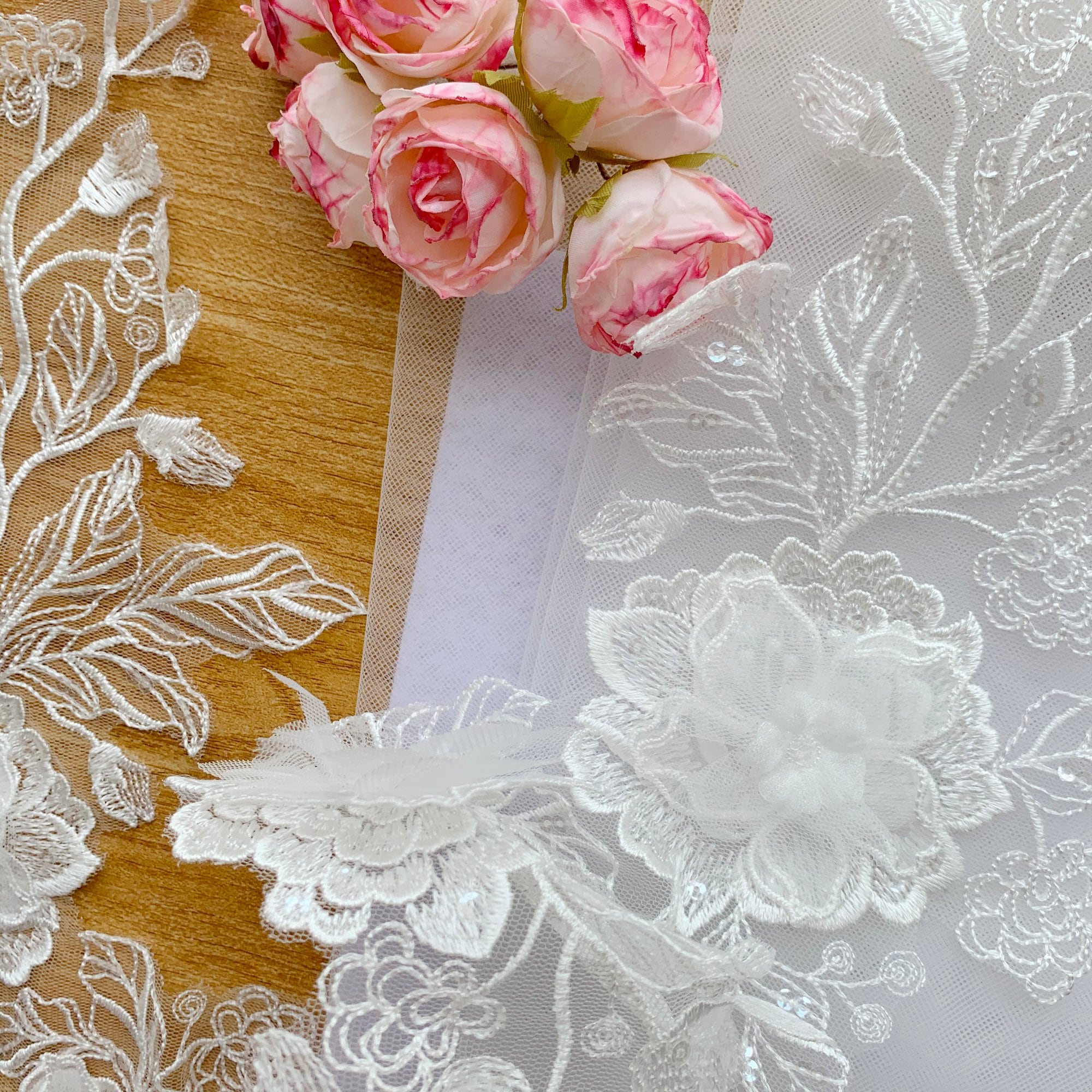 Hign End Quality Light Ivory 3d Bridal Lace Applique, Wedding Lace ...