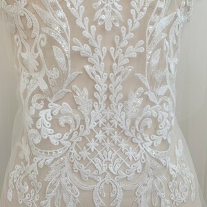 Oversize Quality Sequins off White Bridal Lace Applique, Floral Bodice ...