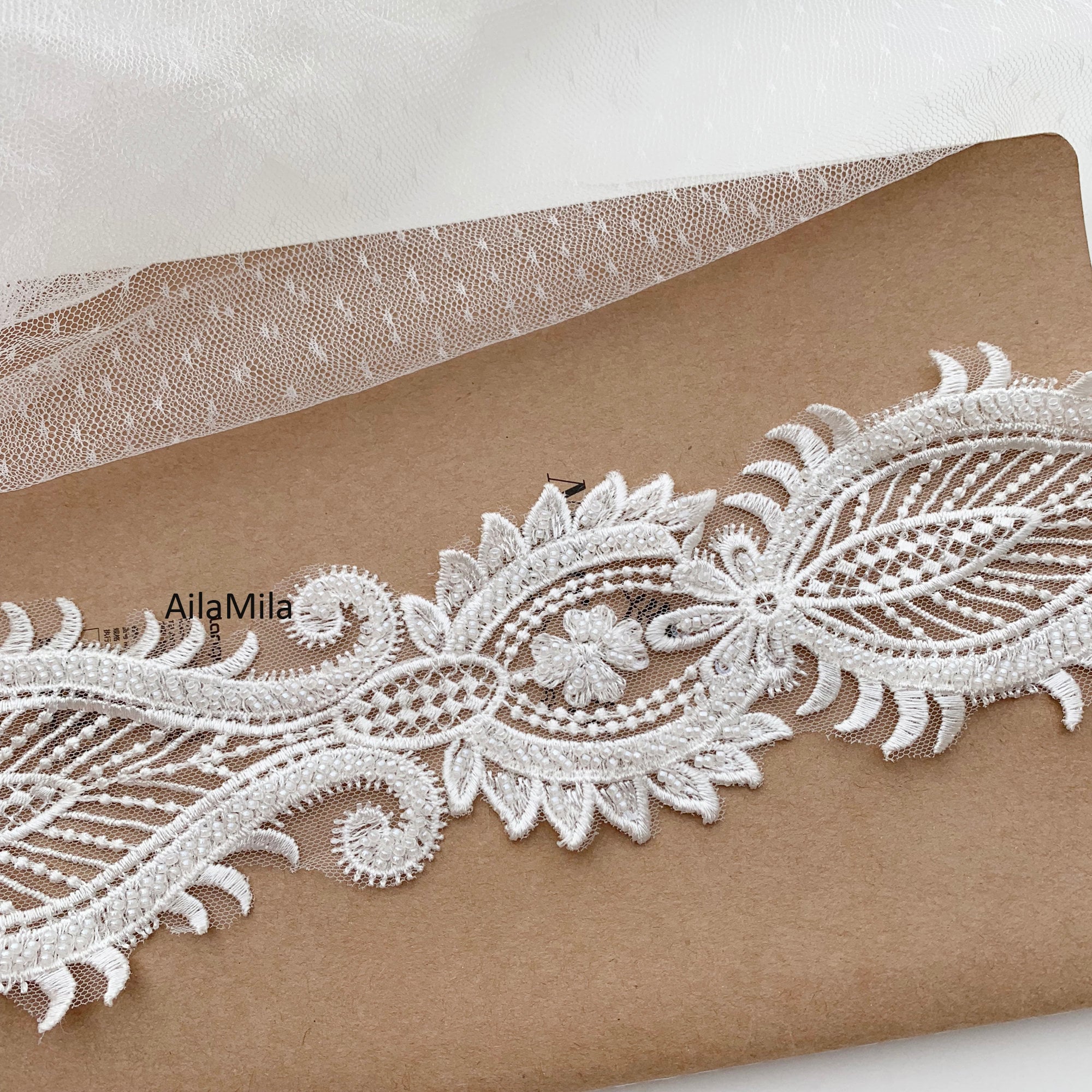 Fabulous Beaded Light Ivory Embroideried Bridal Lace Trim - Etsy