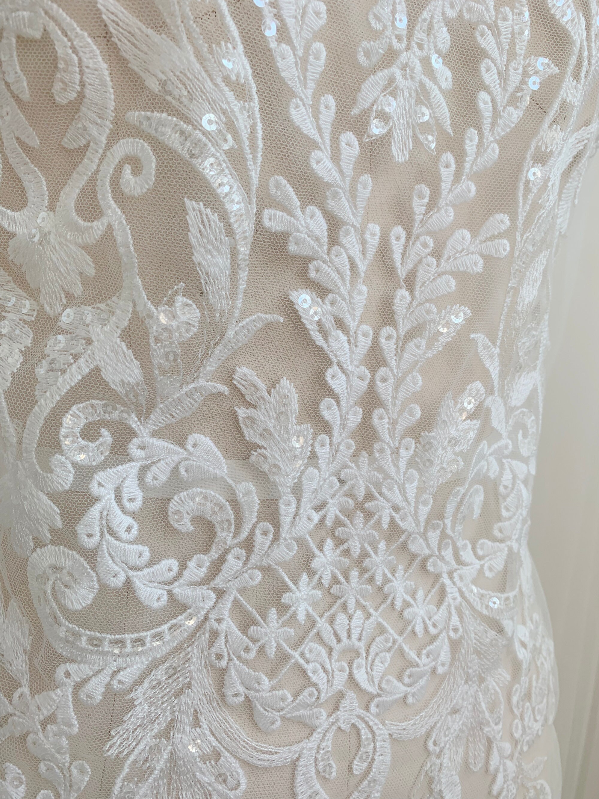 Oversize Quality Sequins off White Bridal Lace Applique, Floral Bodice ...