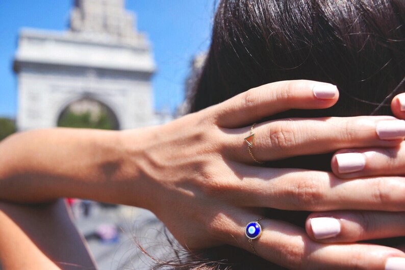 Triangle Chain Ring 18k Gold - Pen Triangle Gift Friend Mom Woman ...