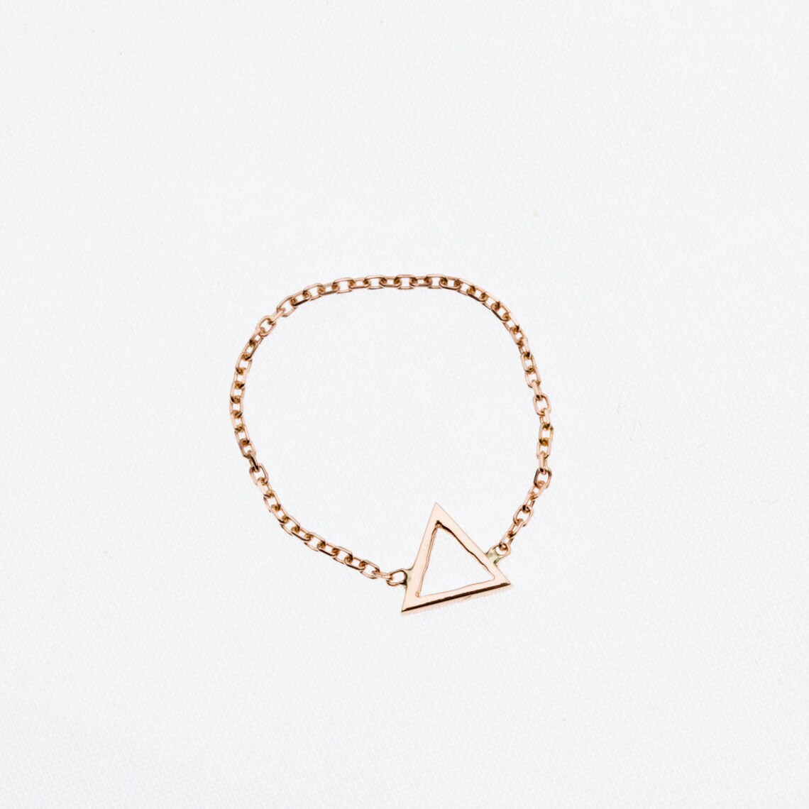 Triangle Chain Ring 18k Gold - Pen Triangle Gift Friend Mom Woman ...