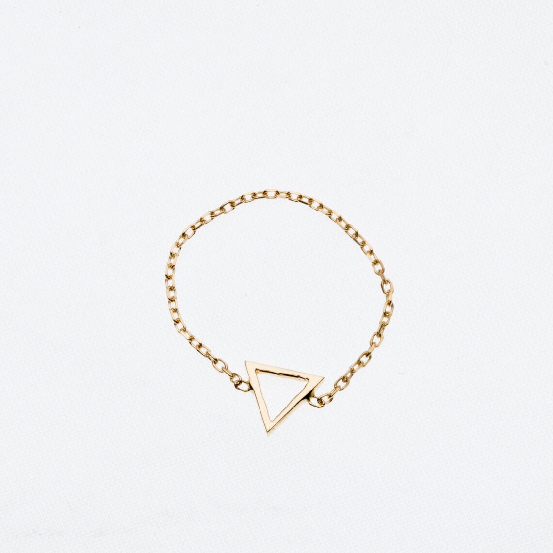 Triangle Chain Ring 18k Gold - Pen Triangle Gift Friend Mom Woman ...