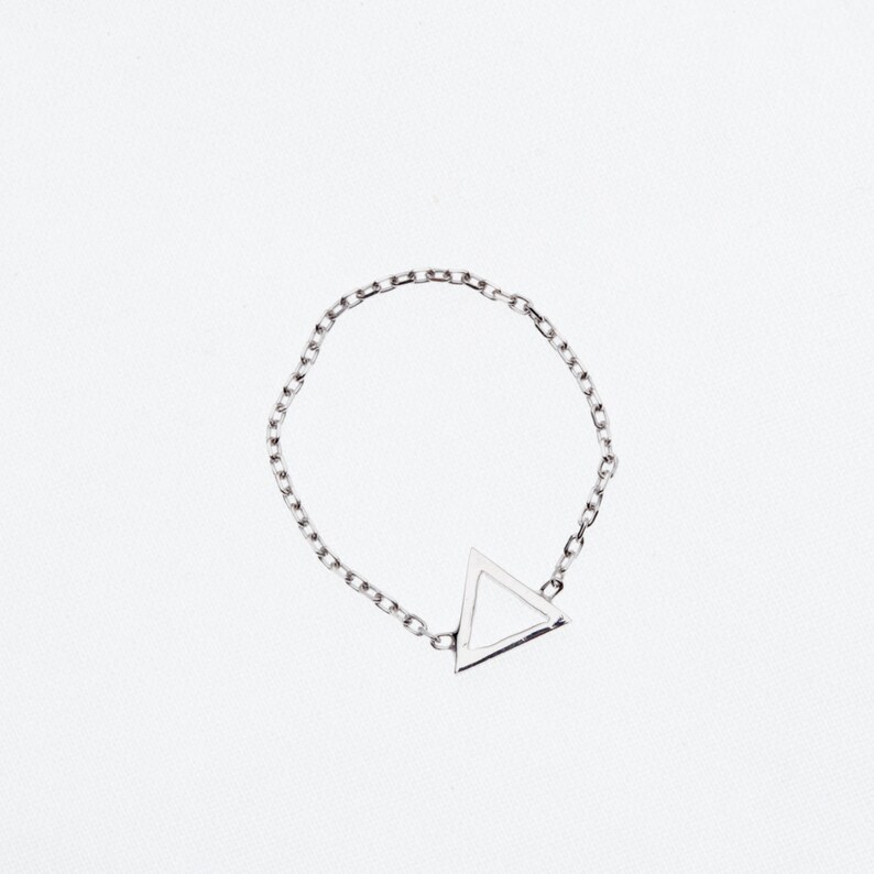 Triangle Chain Ring 18k Gold - Pen Triangle Gift Friend Mom Woman ...
