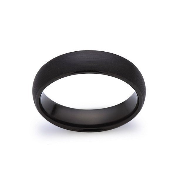 Mens Wedding Band Gunmetal Black Brushed Tungsten Ring - Etsy