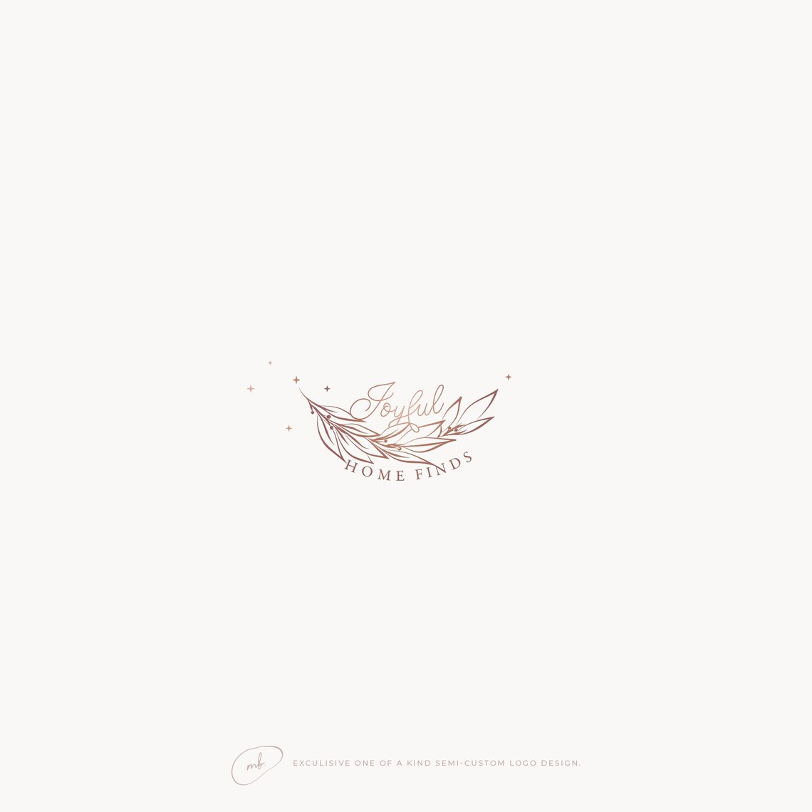 Premade Floral Logo Leaves Logo Design Rustic Logo Simle Logo Hand ...