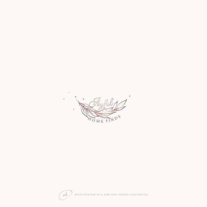 Premade Floral Logo Leaves Logo Design Rustic Logo Simle Logo Hand ...