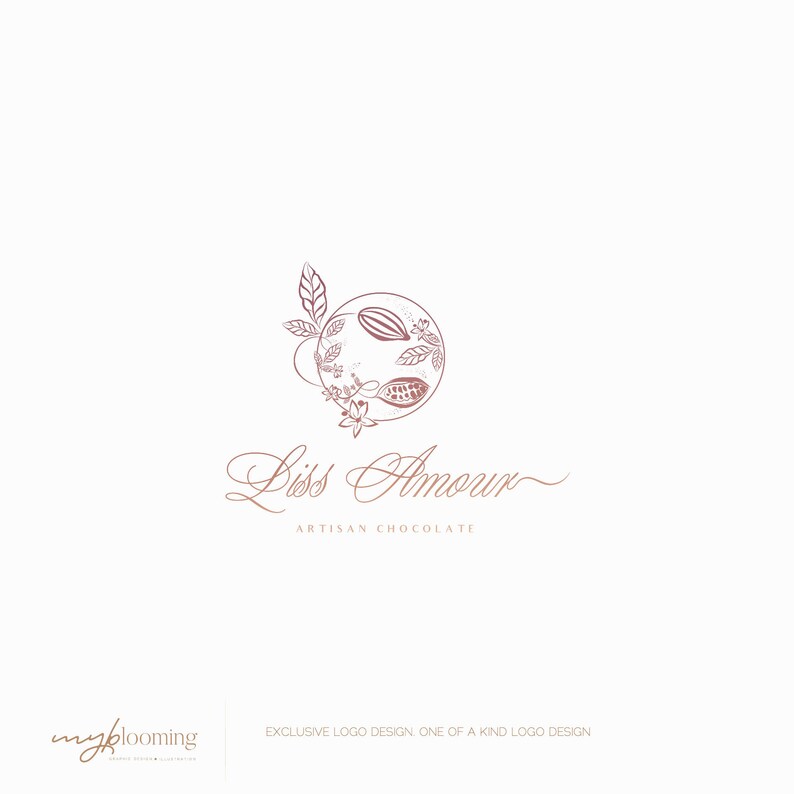 Dainty logo design Chocolate logo design Feminine logo PREMADE | Etsy