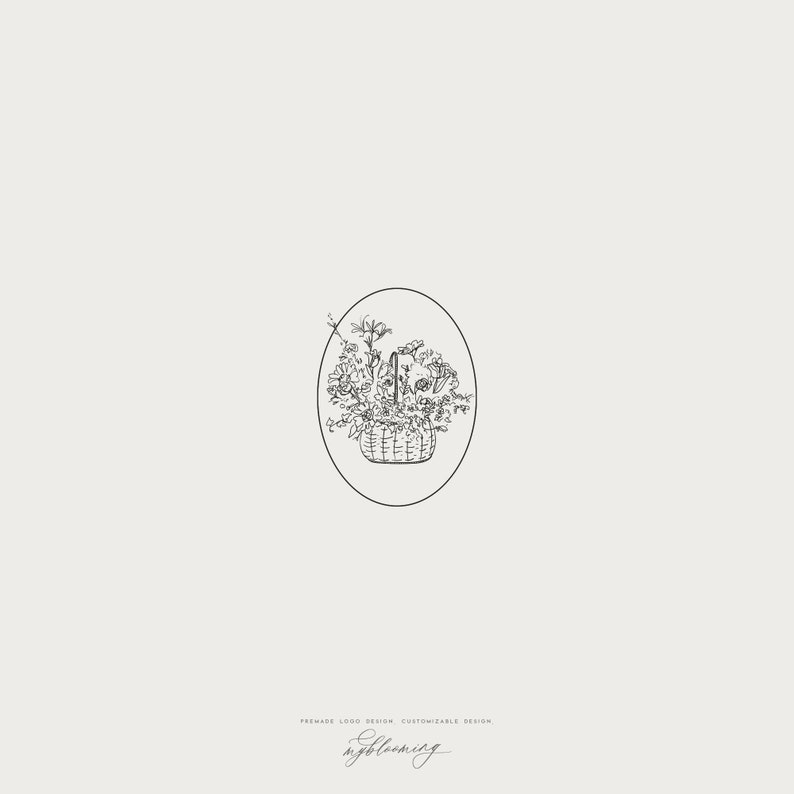 Flower Basket Logo Floral Logo Farm Flower Logo Premade Florist Logo ...