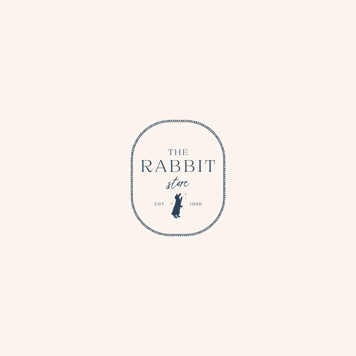 Rabbit Logo, Bunny Logo, Minimal Serif Logo With Rabbit Drawing, Animal ...
