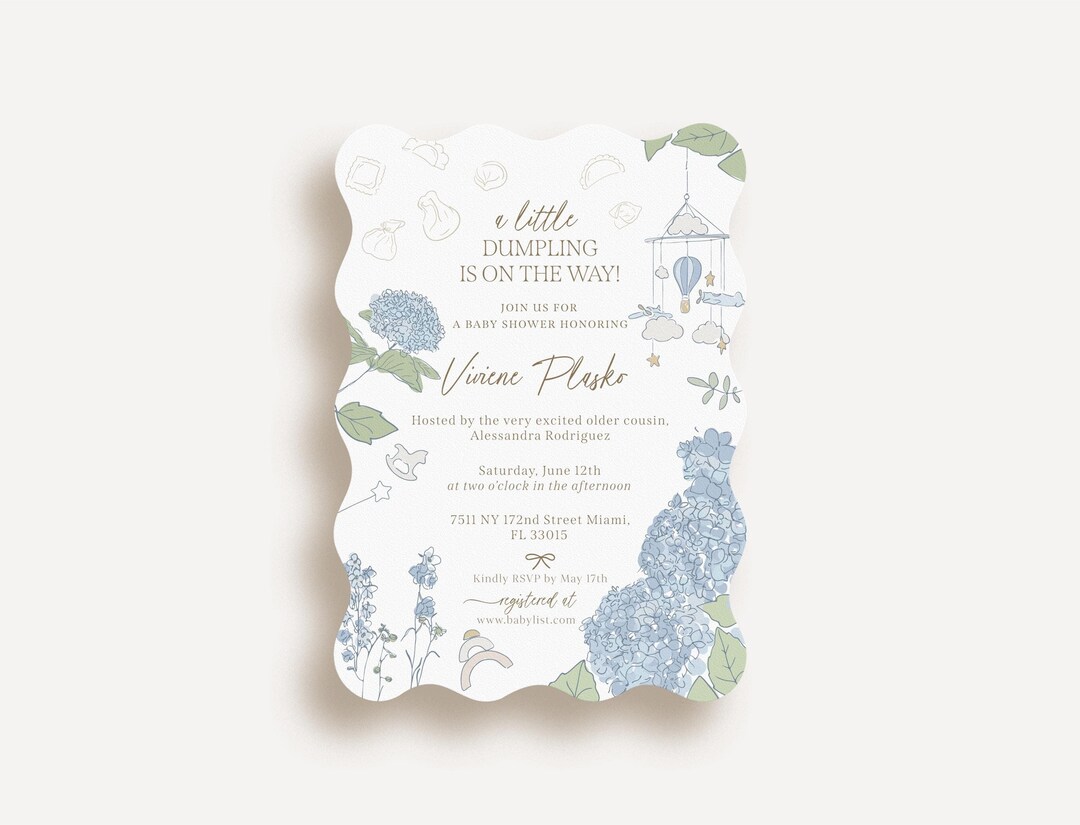 Custom Baby Shower Invitation Design, Cute Baby Shower Invitation, Hand ...