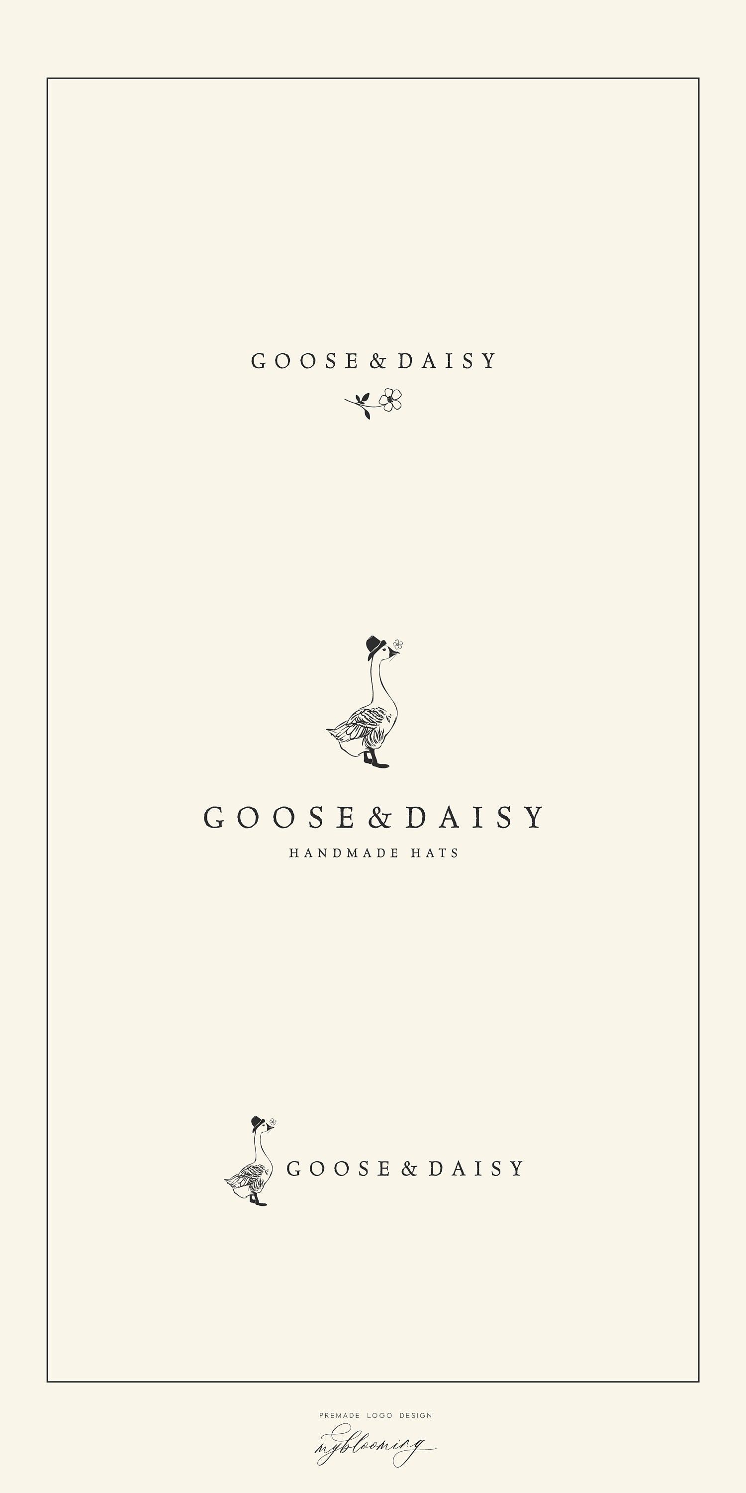 Goose Logo, Premade Farm Logo, Farmhouse Logo, Animal Logo, Cottage ...