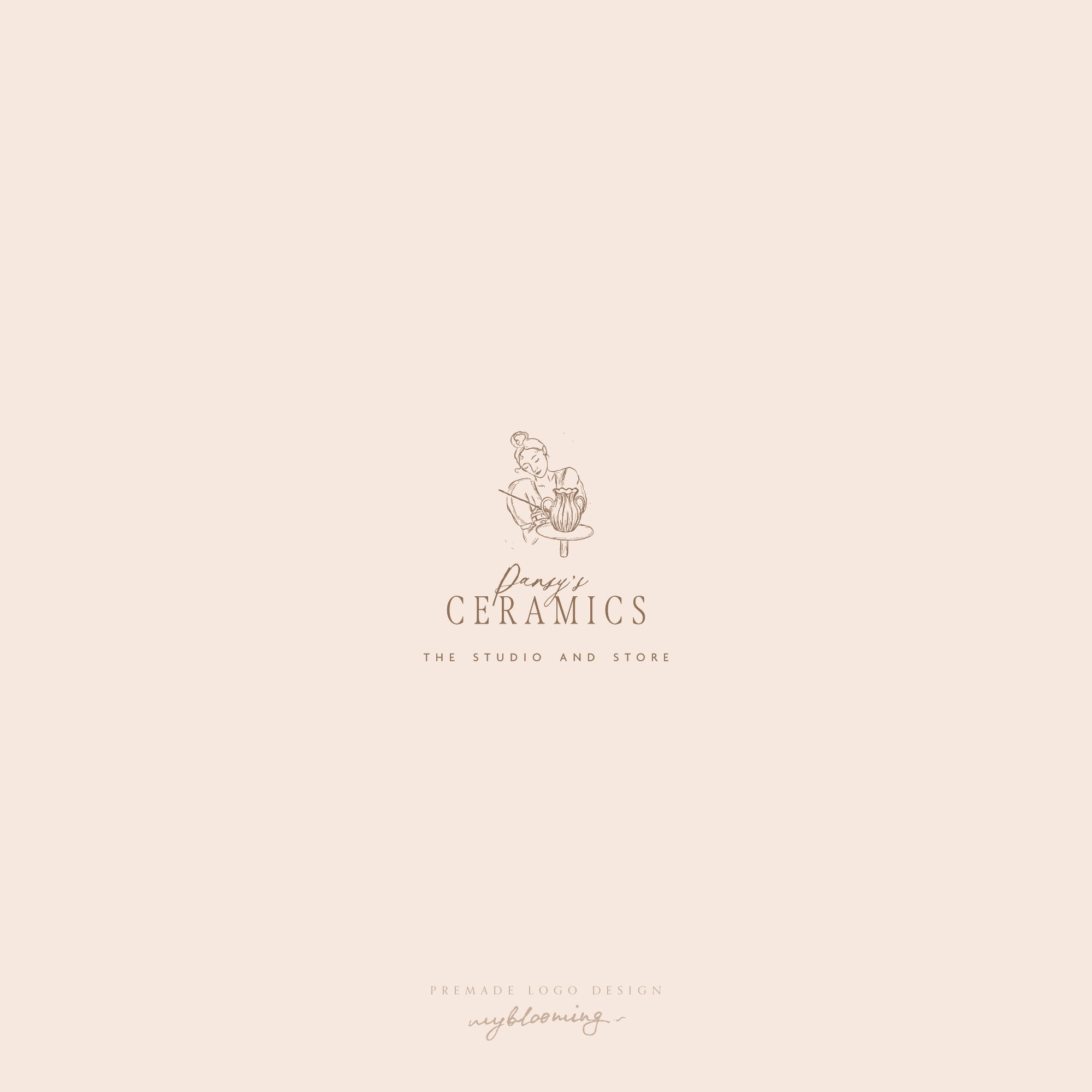 Ceramic Artist Logo Pottery Logo Handcraft Logo Hand Drawn Logo Small ...