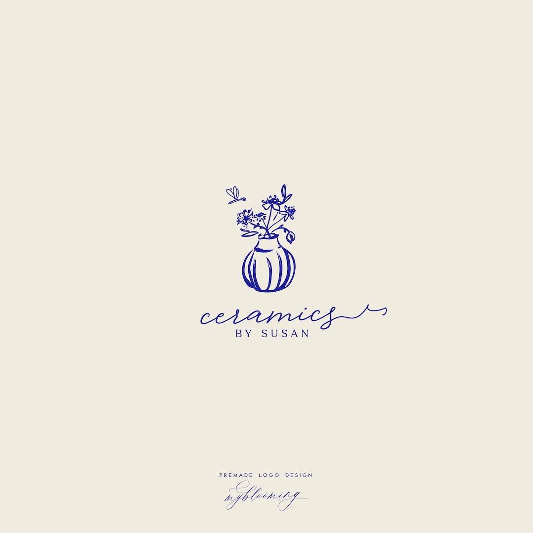 Florist Logo, Ceramic Logo, Flower Vase Logo, Earthy Logo, Organic ...