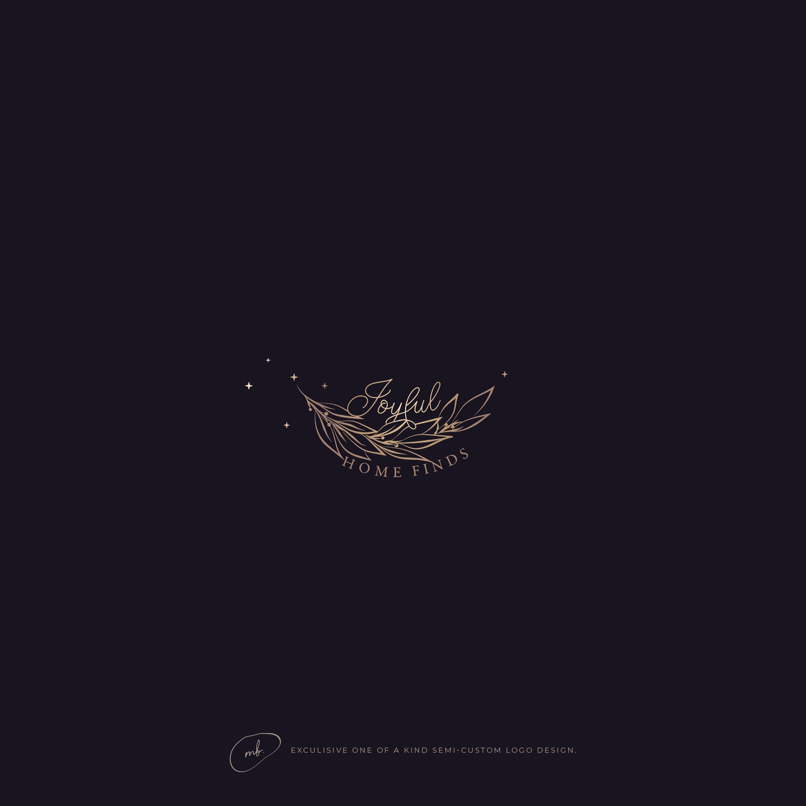 Premade Floral Logo Leaves Logo Design Rustic Logo Simle Logo Hand ...