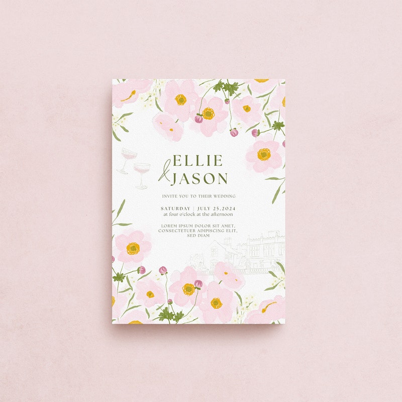 Flower Invitation - Etsy