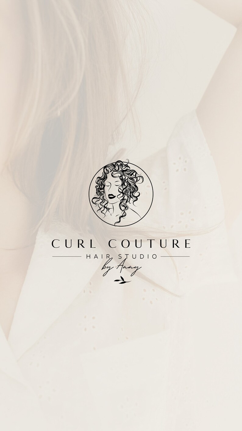 Curly Hair Logo, Photography Logo, Salon Logo, Beauty Logo, Feminine ...