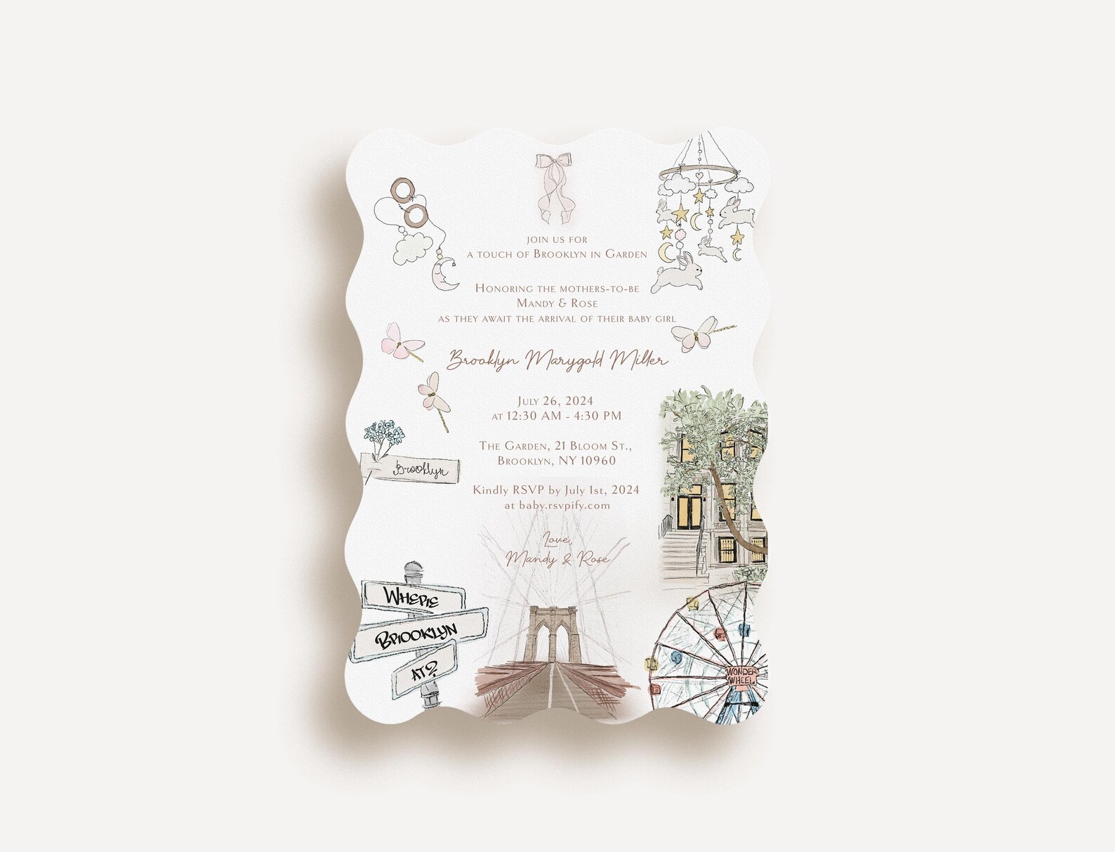 Custom Baby Shower Invitation Design, Cute Baby Shower Invitation, Hand ...