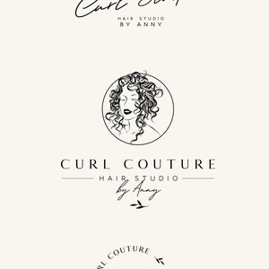 Curly Hair Logo, Photography Logo, Salon Logo, Beauty Logo, Feminine ...